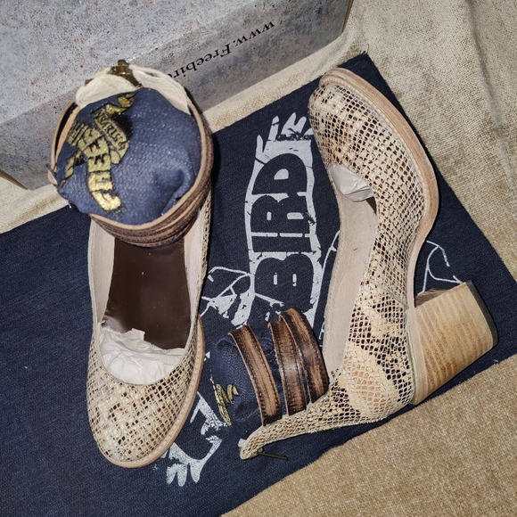 Freebird by Steven | Shoes | Freebird By Steven Randi Snake Ankle Strap Block Heels Size Us 8 ...